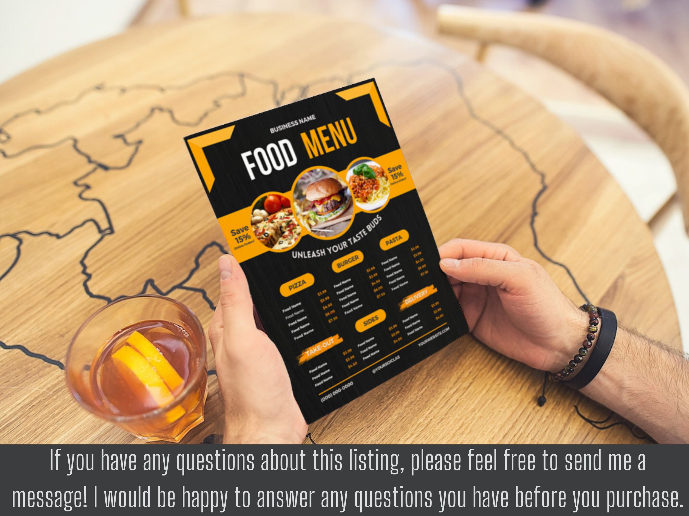 Editable Food Menu Template Bundle: Restaurant Flyer, Social Media Post ...