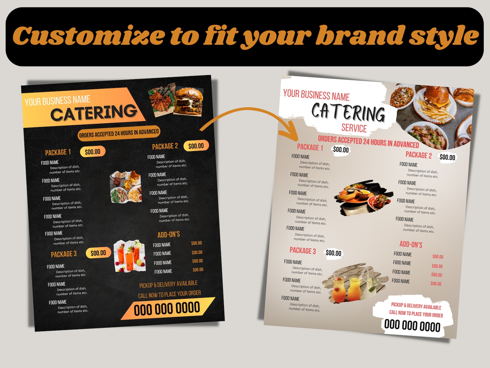 Catering Menu Template Editable Menu for Catering Printable Catering ...