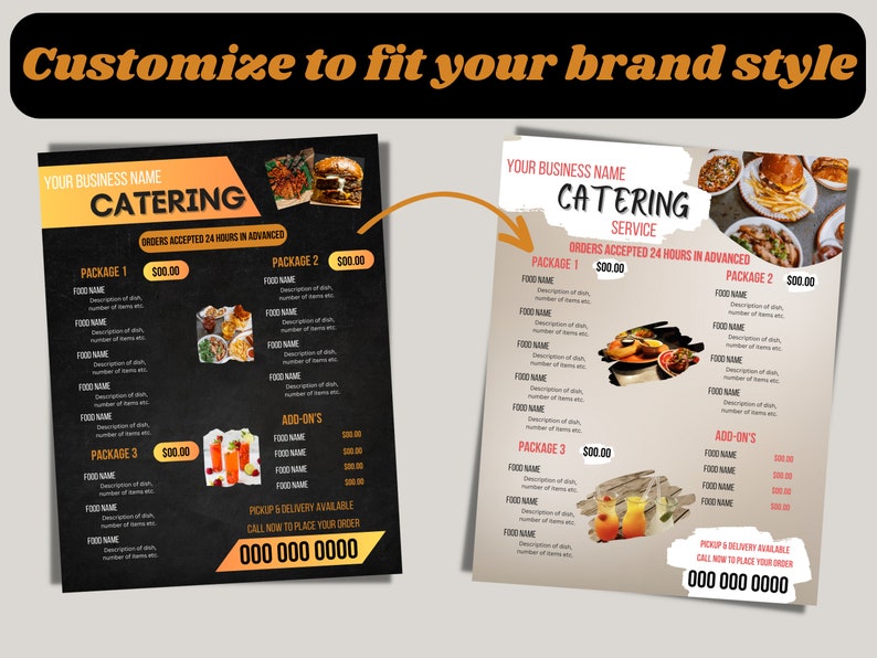 Catering Menu Template Editable Menu for Catering Printable Catering ...