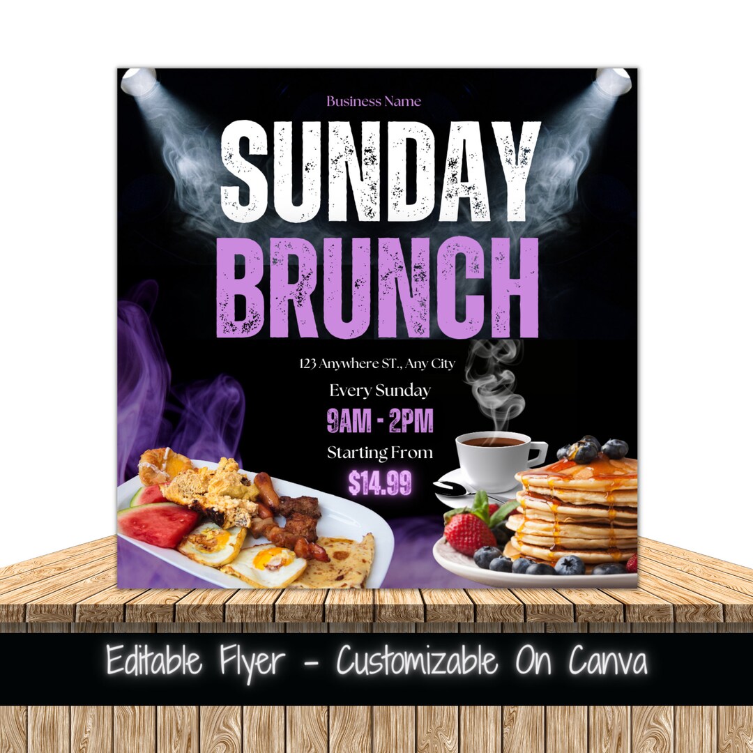 Sunday Brunch Social Media Flyer Template DIY Brunch Flyer Sunday ...