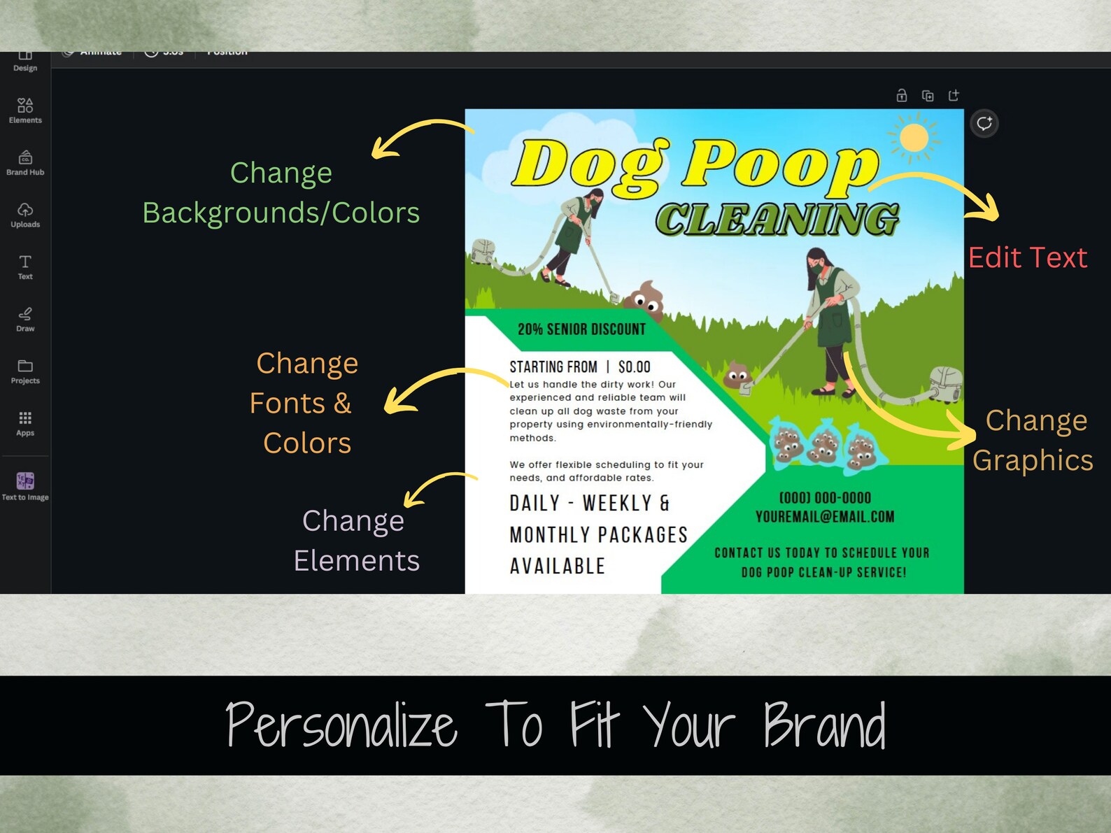 Dog Poop Cleaning Service Flyer Template (digital) - Etsy