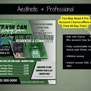Trash Can Washing Service Flyer for Social Media Garbage Bin Cleaning ...