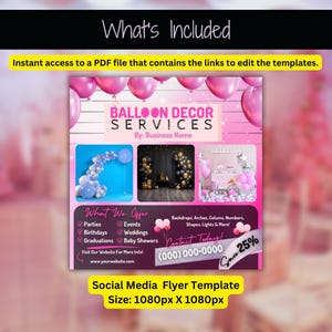 Balloon Decor Service Flyer Template Decor Business Flyer Balloon ...