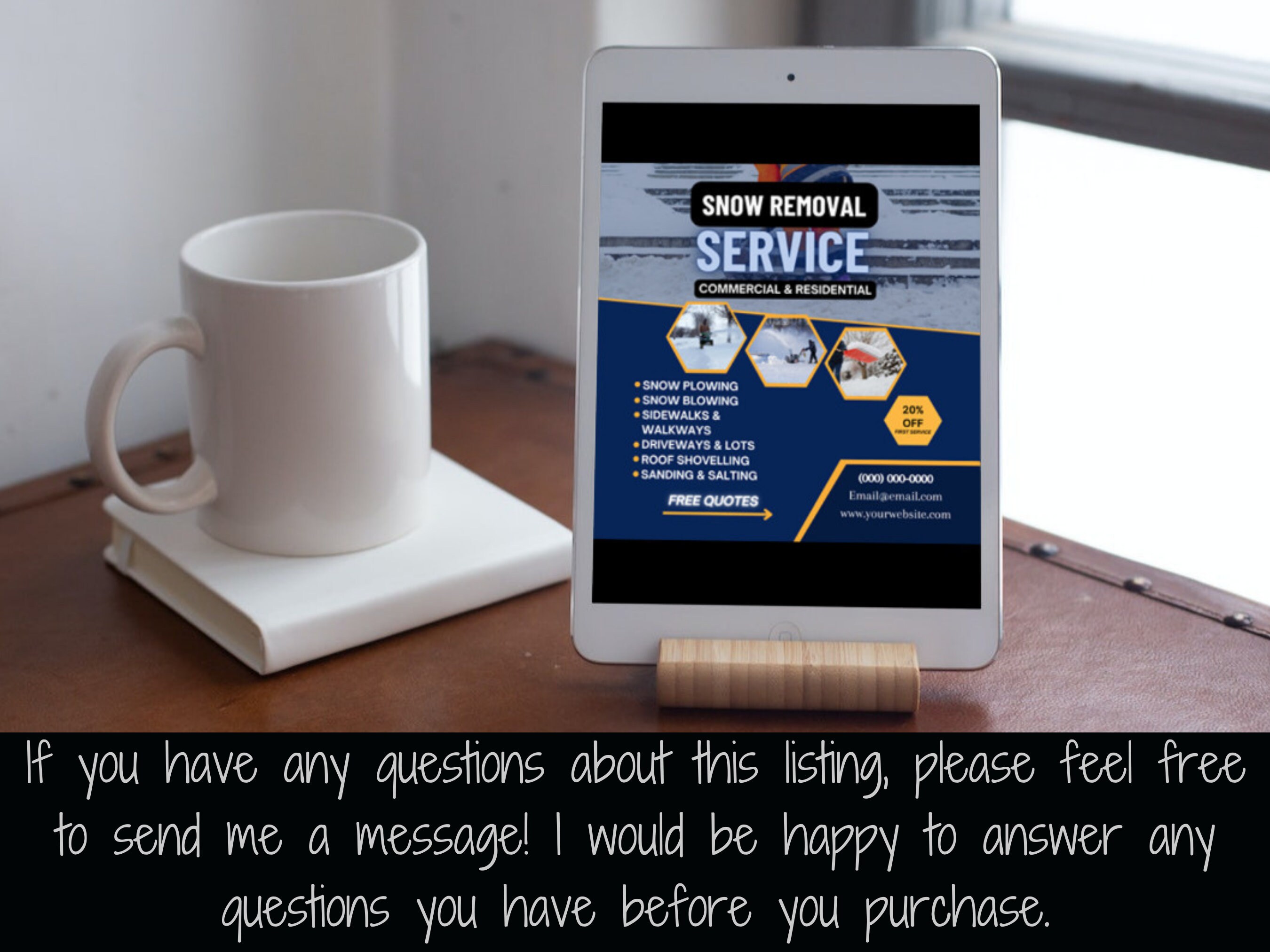 Snow Removal Services Flyer Template Editable Service Flyer Snow Shovel ...