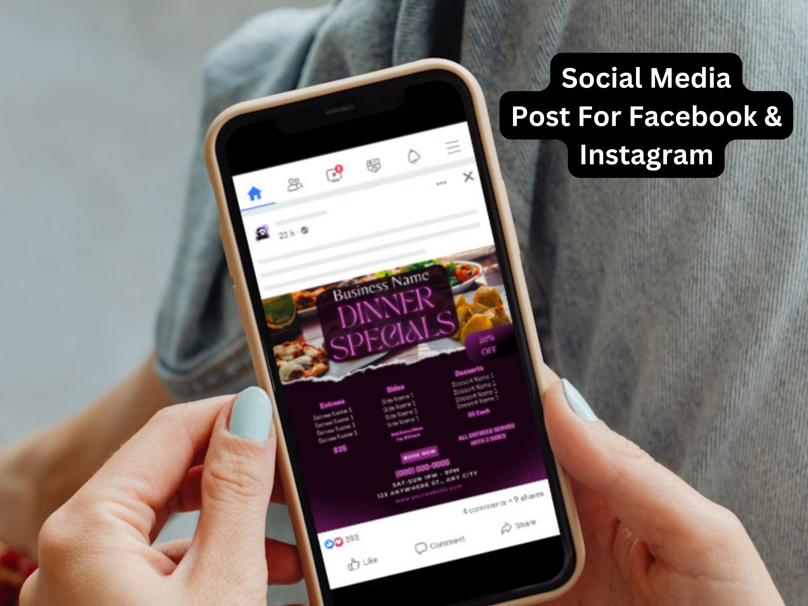 Dinner Specials Editable Flyer Template Social Media Flyer Weekend ...