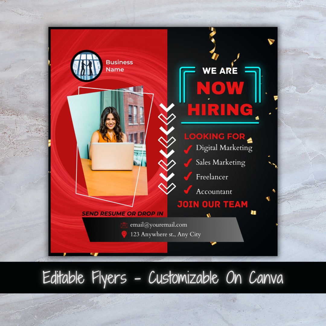 Now Hiring Flyer Template for Social Media Now Hiring Flyer Recruitment ...
