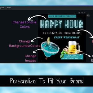 Happy Hour Flyer Template Bar Promotions Flyer Drink Specials Template ...
