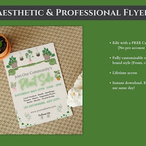 Plant Sale Flyer Template Printable Custom Invitation Editable Flyer ...