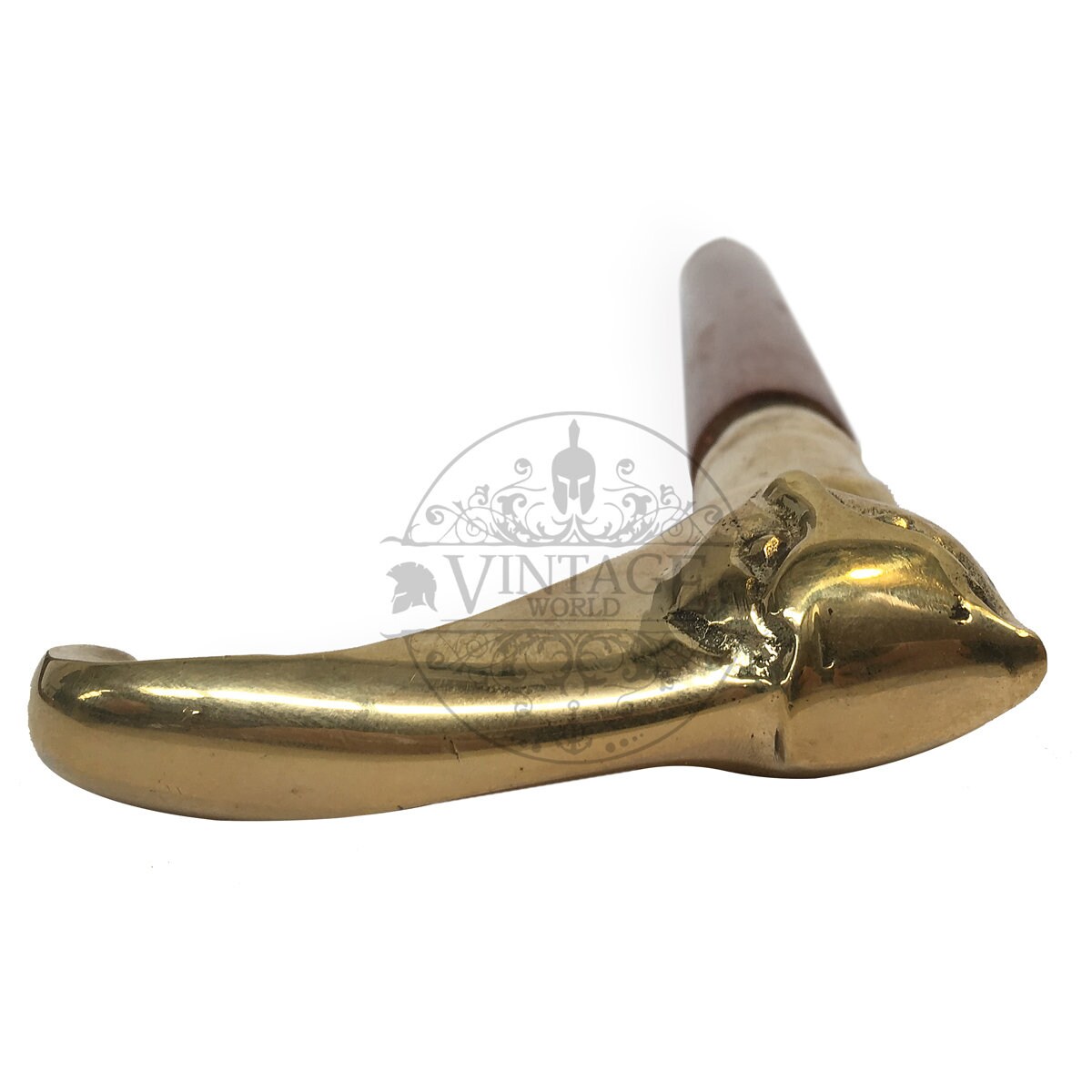 Cat Handle Walking Stick - Brass & Wood - Etsy