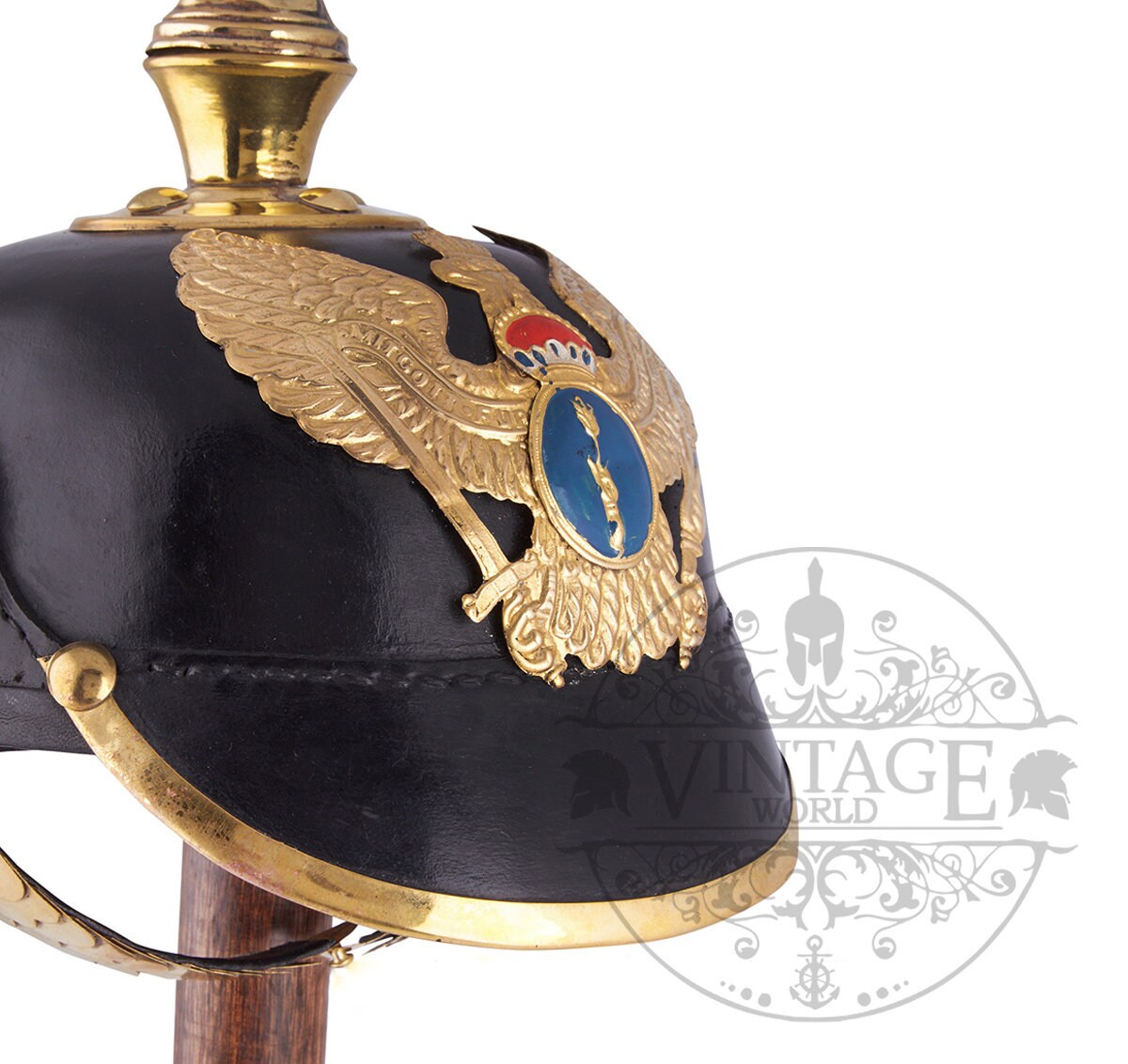 WWI Prussian Pickelhaube Spike Helmet | Full Head Size | Can Be Worn on ...