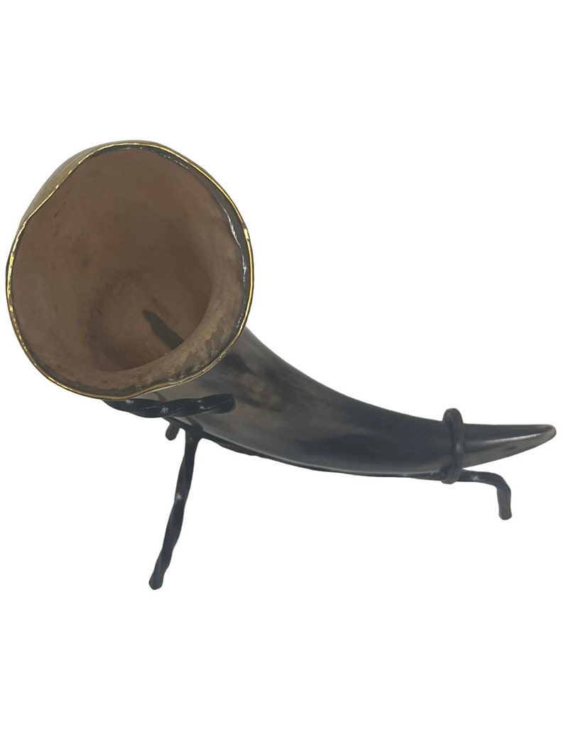 Viking Drinking Horn With Iron Stand| Medieval & Viking Accessories - Etsy
