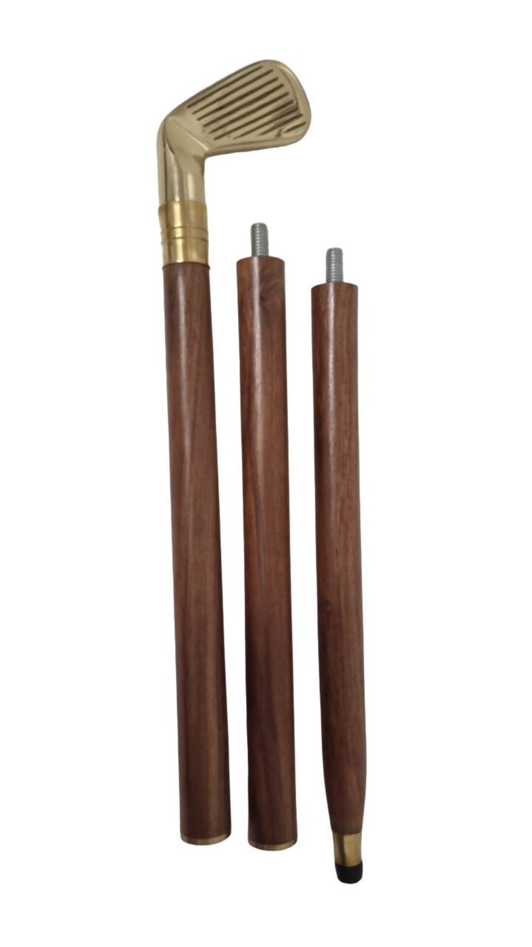 Golf Wedge Handle Walking Stick Brass & Wood - Etsy