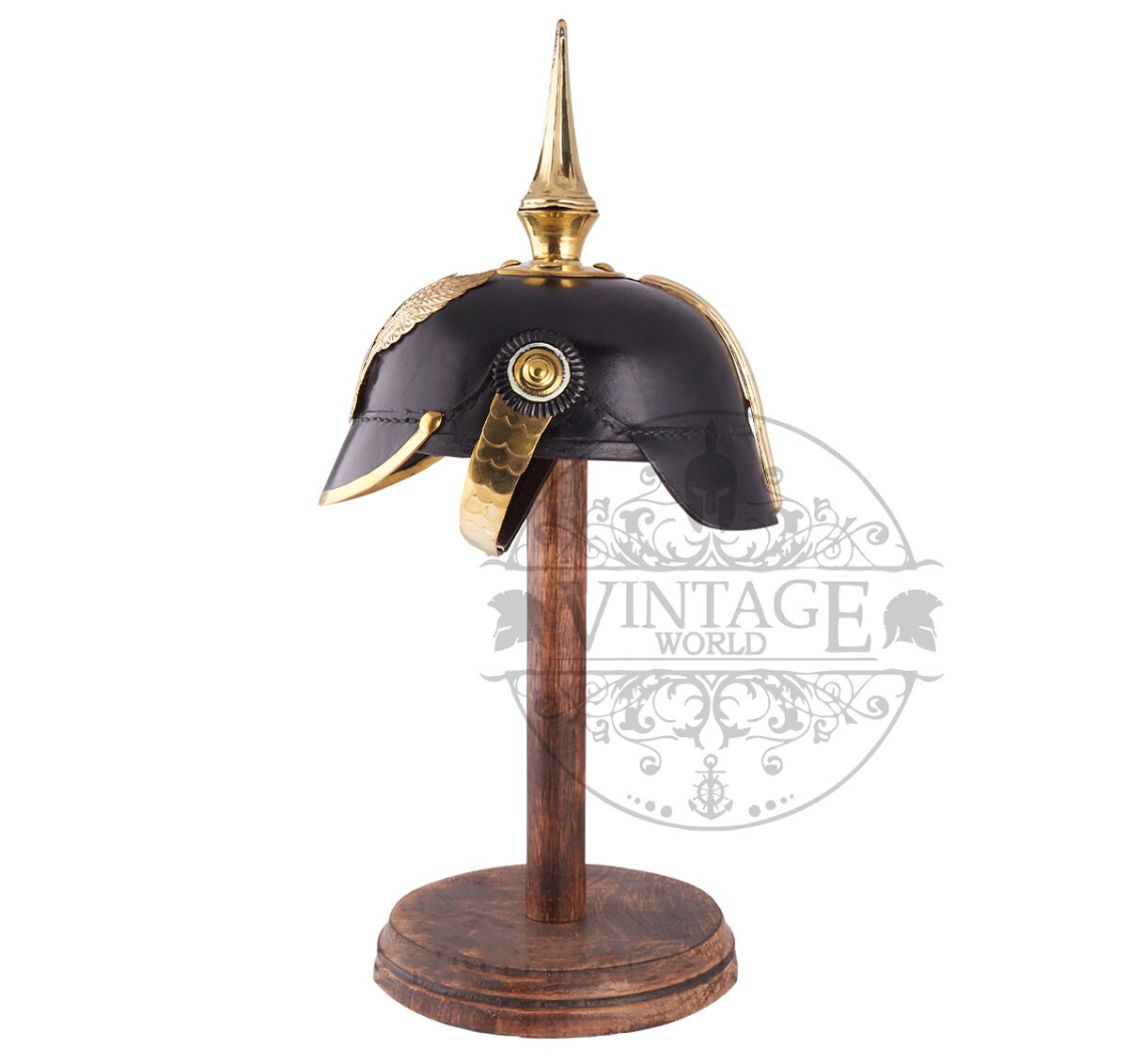 WWI Prussian Pickelhaube Spike Helmet | Full Head Size | Can Be Worn on ...