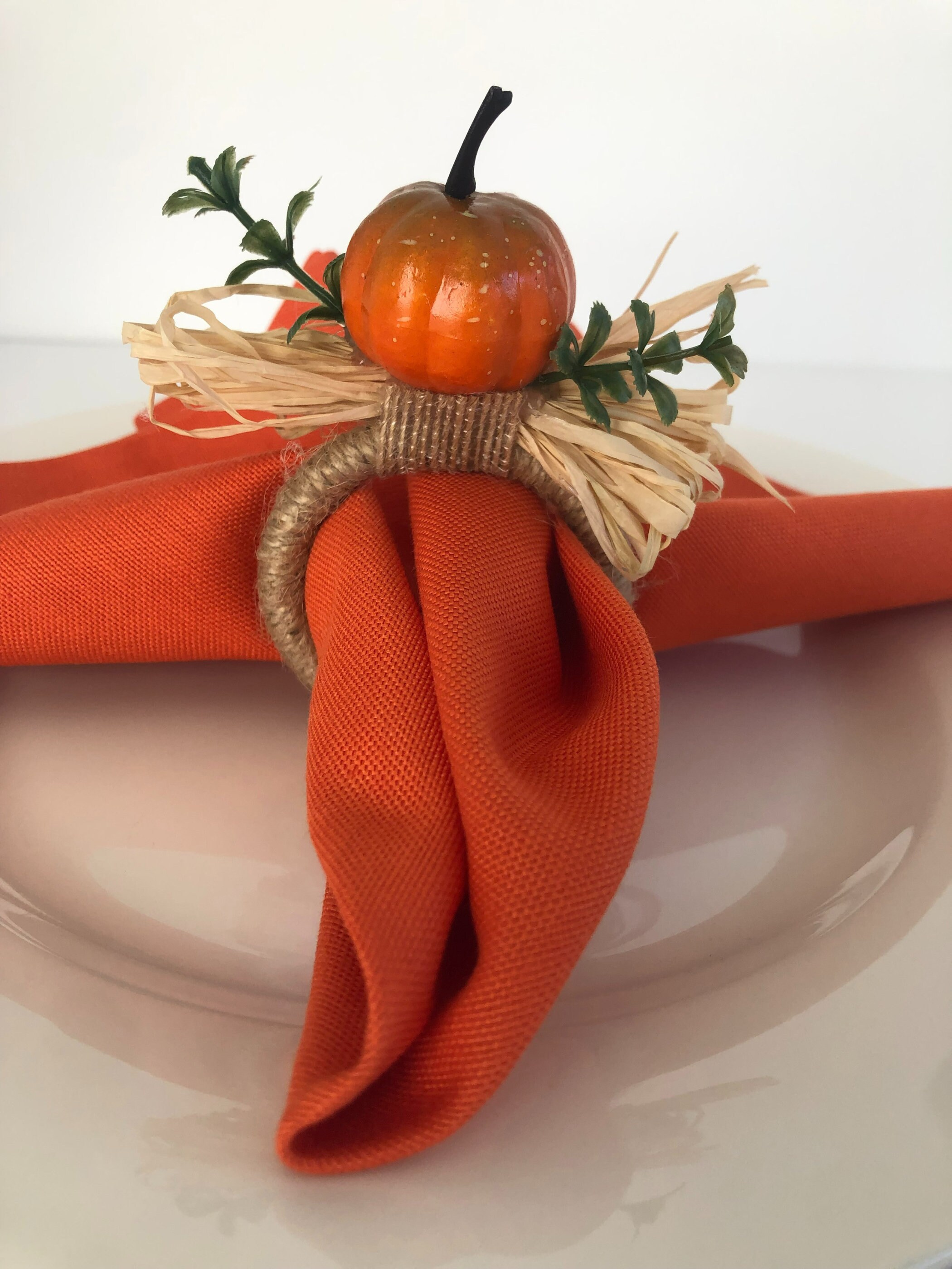 Pumpkin Fall Napkin Rings for Your Dinning Table, Thanksgiving Napkin ...