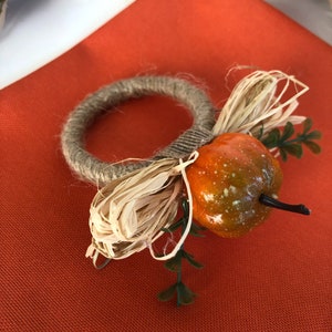 Pumpkin Fall Napkin Rings for Your Dinning Table, Thanksgiving Napkin ...