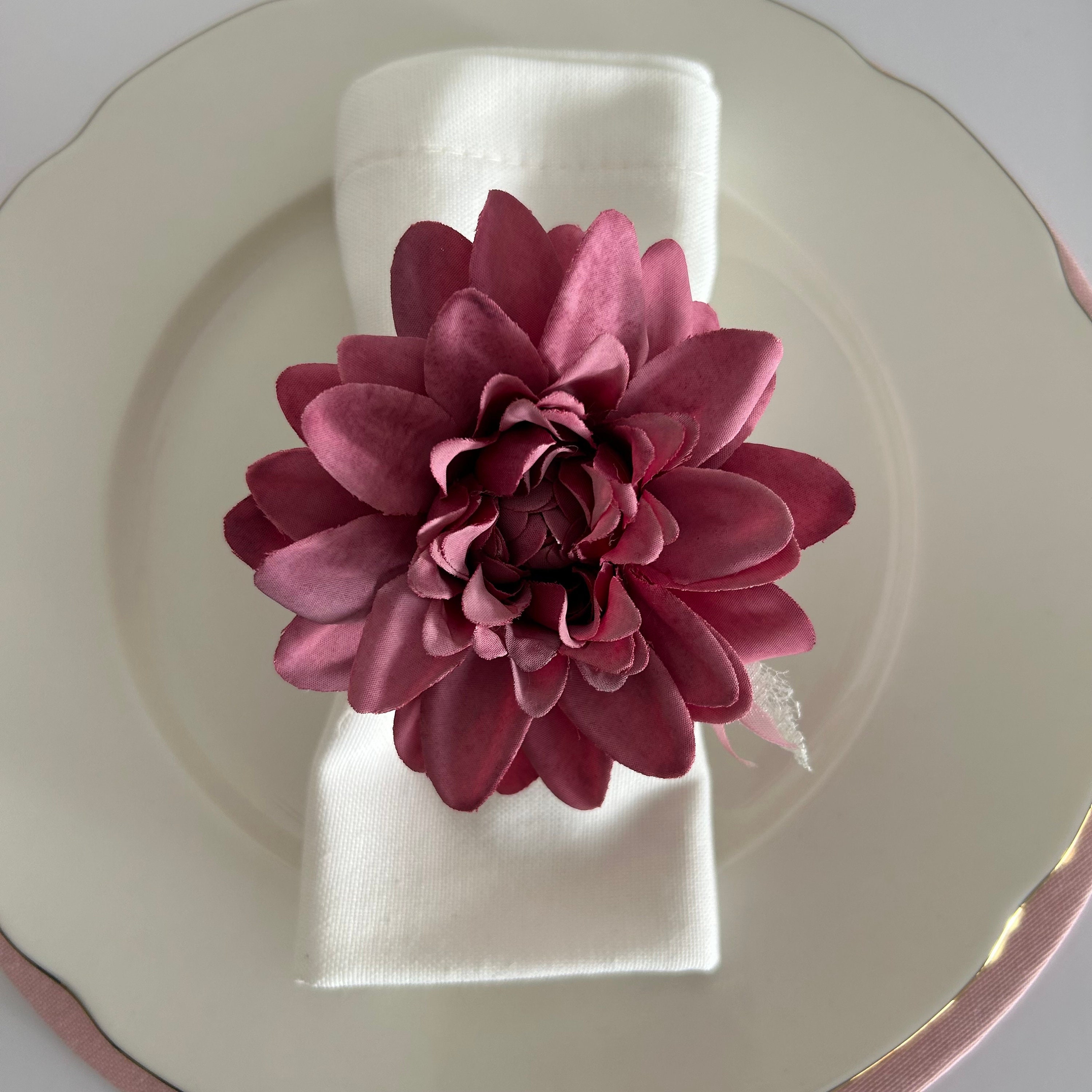 Pastel Pink Flower Napkin Rings , Christmas Napkin Holders, Holiday ...