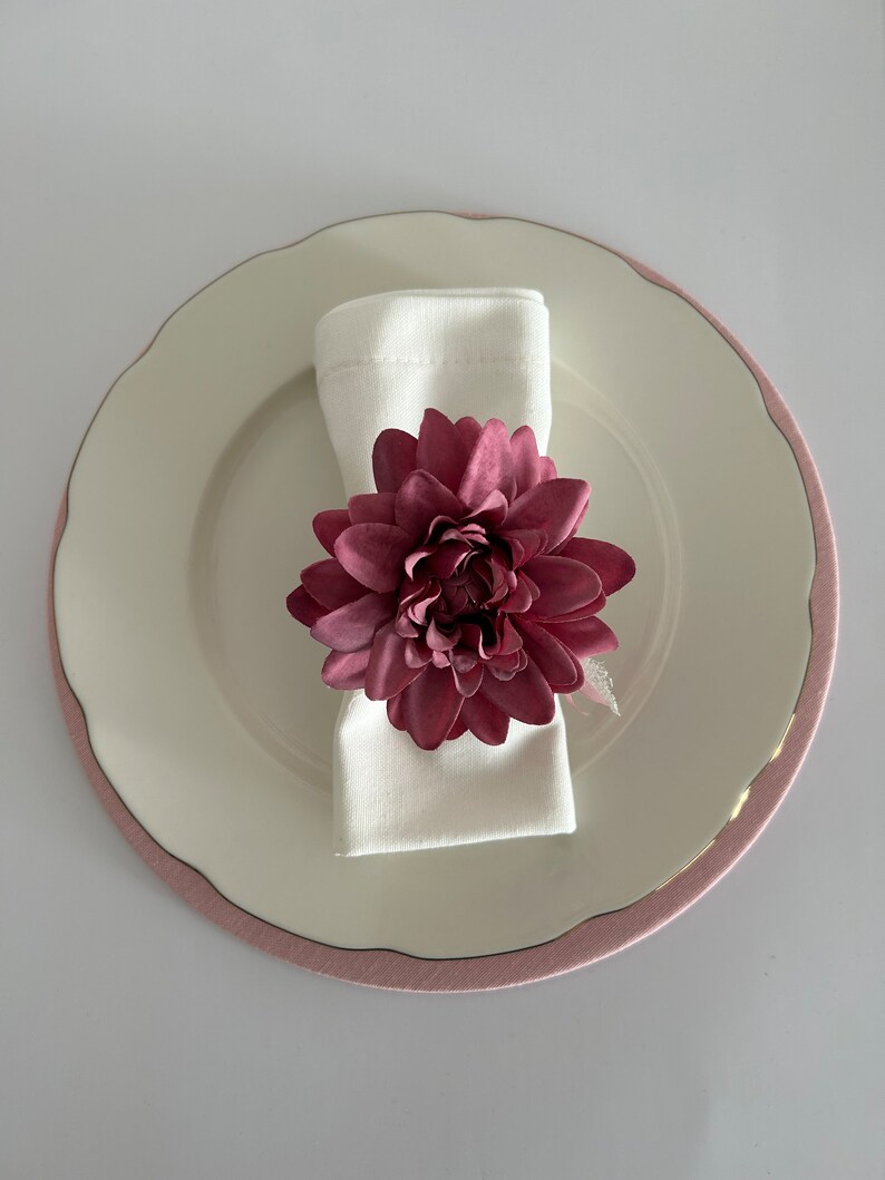 Pastel Pink Flower Napkin Rings , Christmas Napkin Holders, Holiday ...