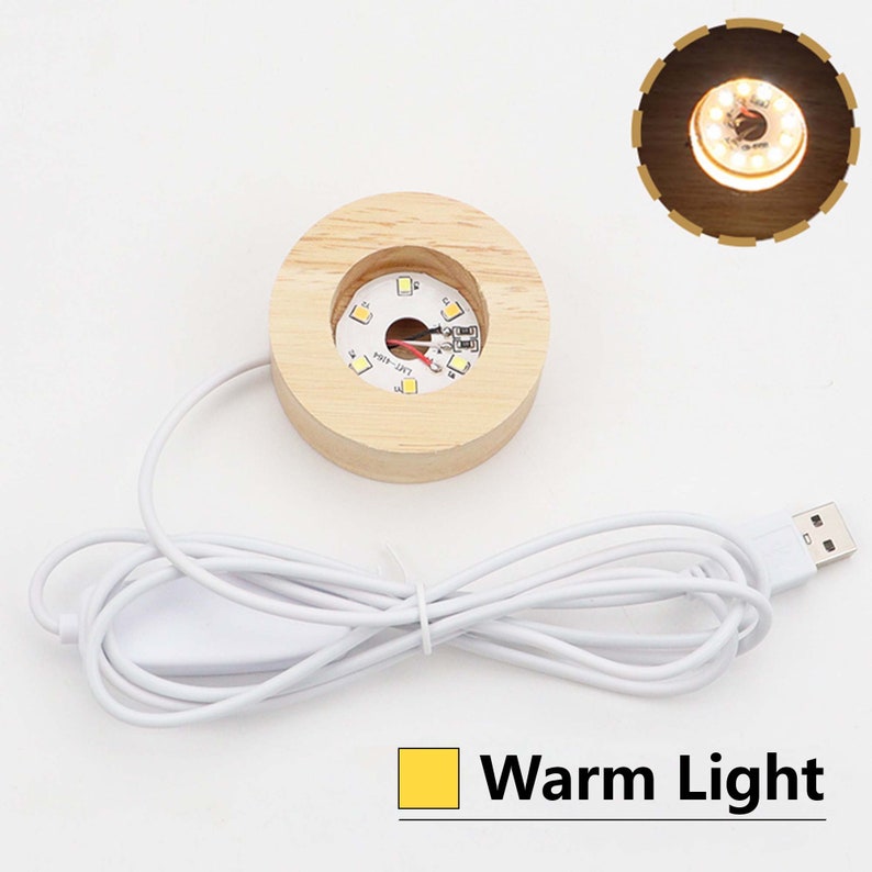 2.35 6cm Diameter Disc Shape Wooden Led USB Light Base, Light Component ...