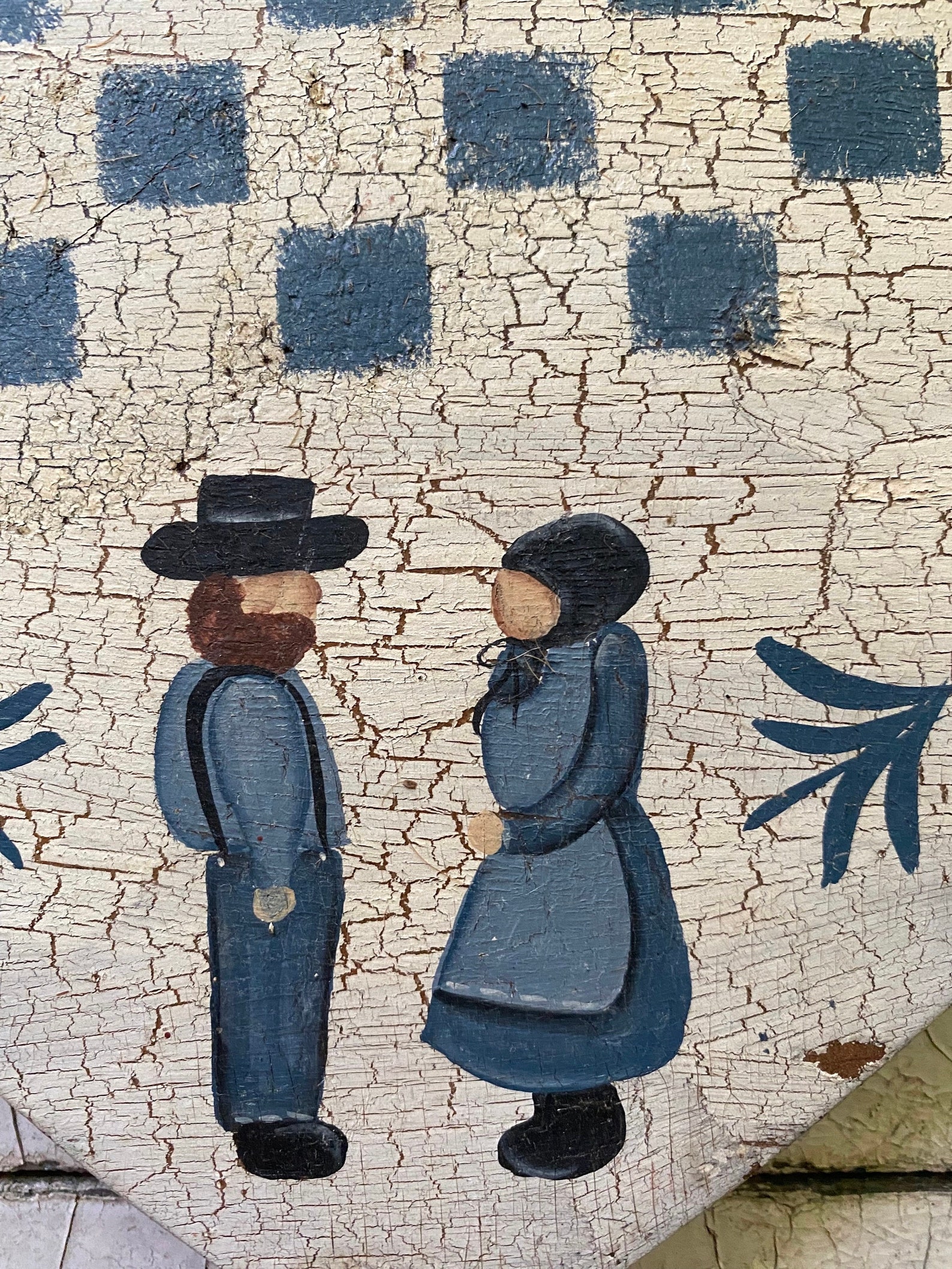 Quaker Couple Checker Board Country Heart - Etsy