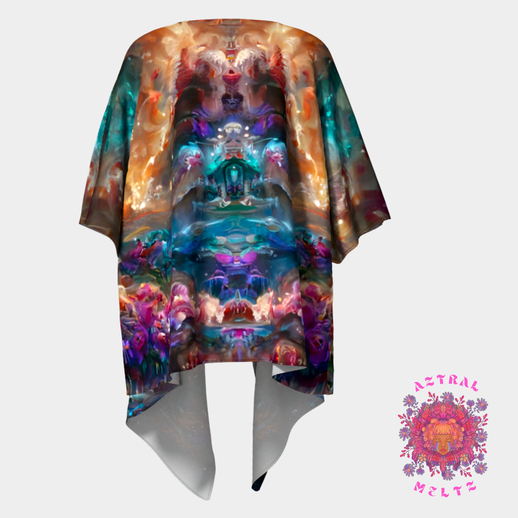 Shaman Kimono Jacket, Psychedelic Kimono, Festival Outfit, Psychedelic ...