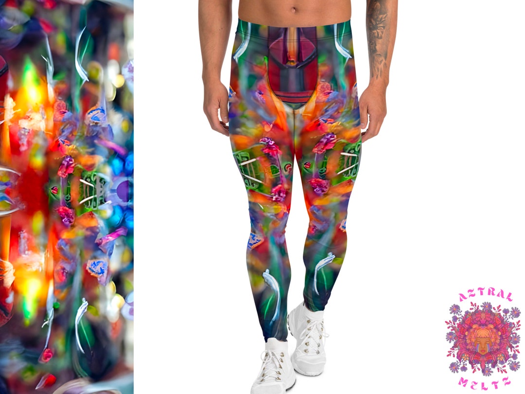 Mens Workout Leggings, Multicolor Spandex Leggings for Men, Colorful ...