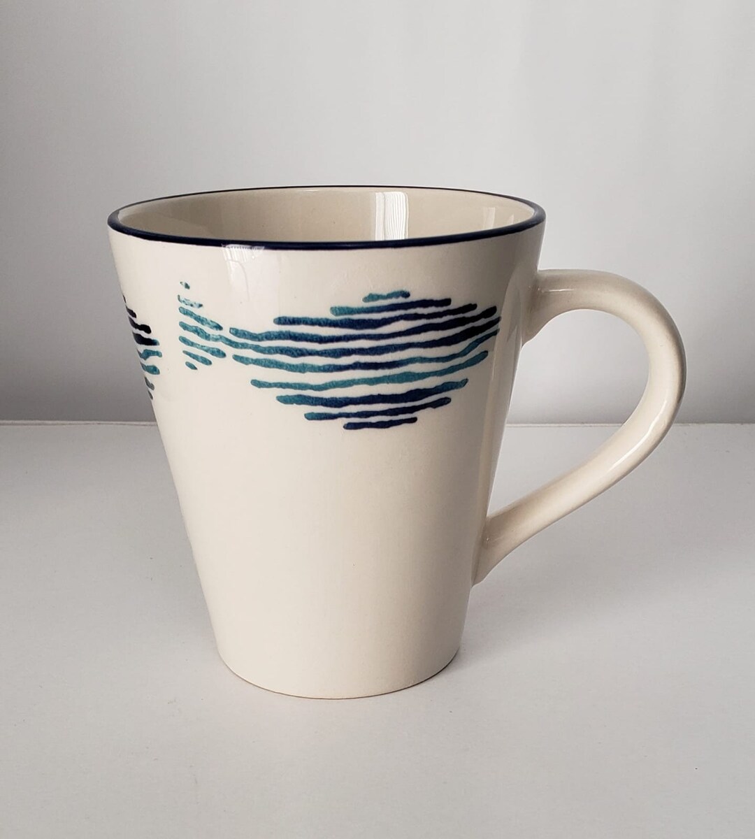 School of Fish Coffee Tea Mug Cup Handcrafted 14 Oz Ceramic ...