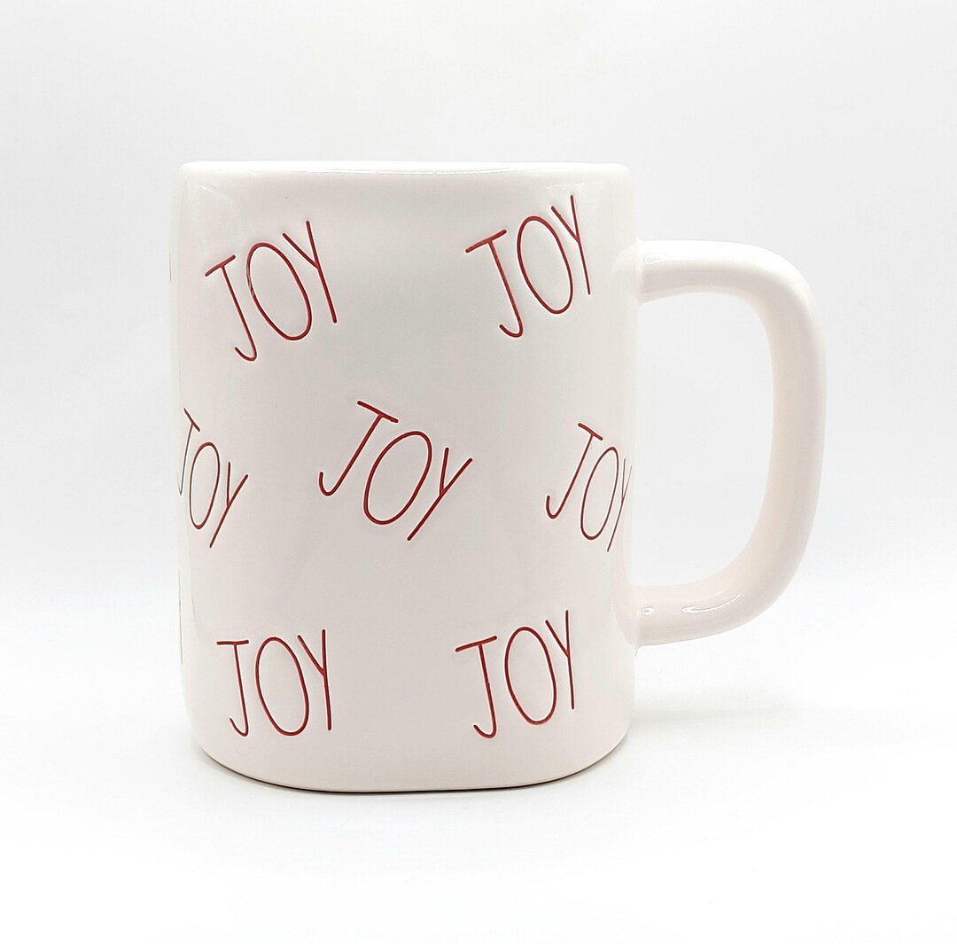 Rae Dunn Joy Joy Joy Christmas Season Coffee Tea Mug Cup 18 Oz Ceramic ...