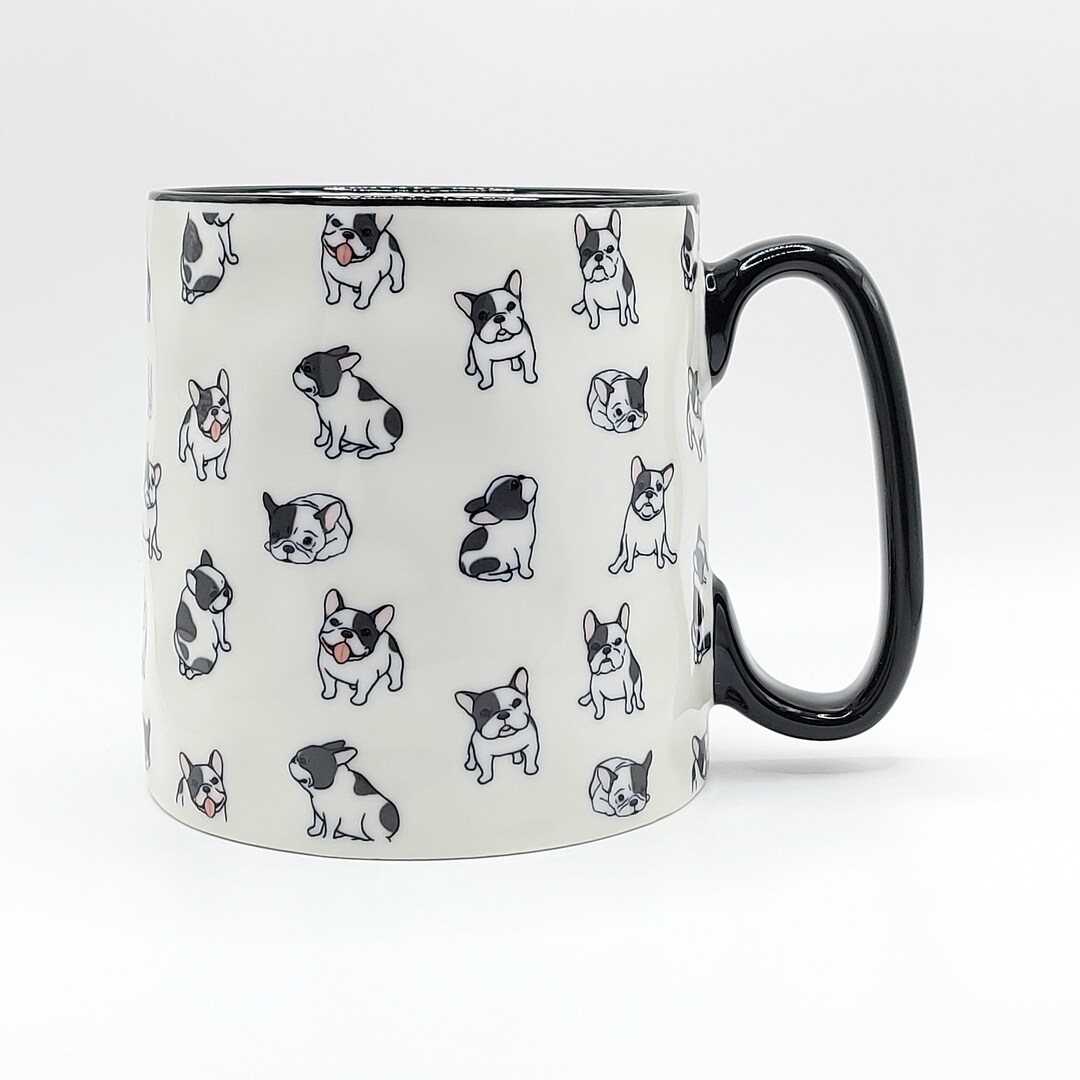 Cute Frenchie Puppy Coffee Tea Mug Cup 14 Oz Ceramic White, Dog Person ...