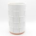 Embossed Squares Texture Coffee Tea Mug 16 Oz Ceramic White, Artisanal ...