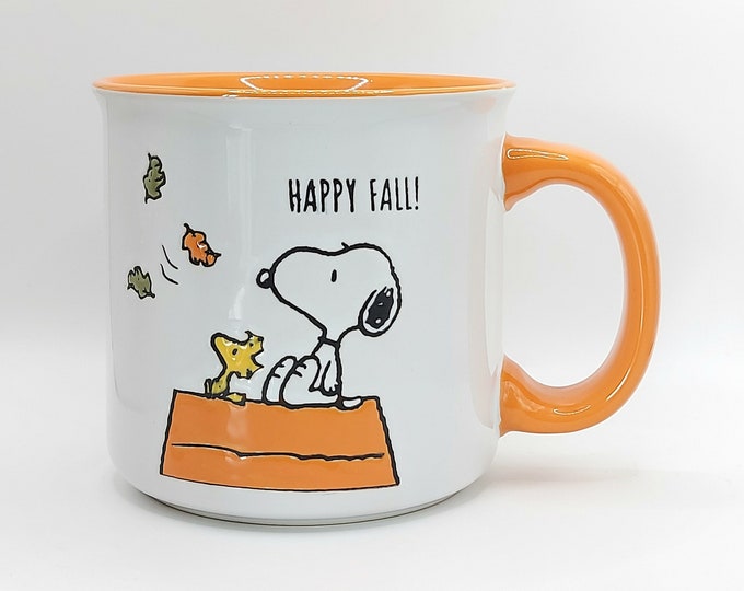 Peanuts HAPPY FALL Snoopy Coffee Tea Mug Cup 21 Oz Ceramic White ...