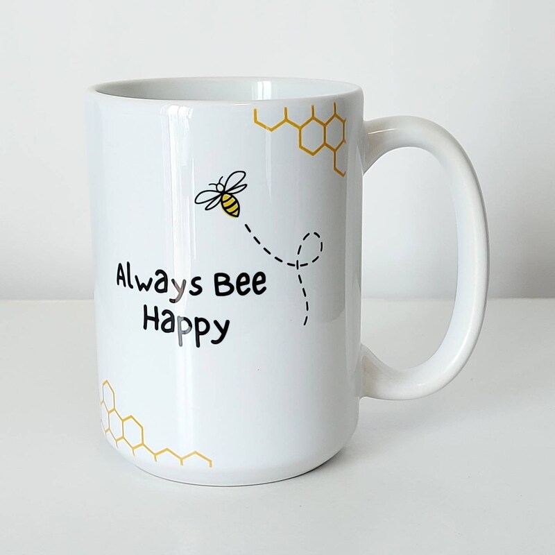 Bee Happy Mug - Etsy