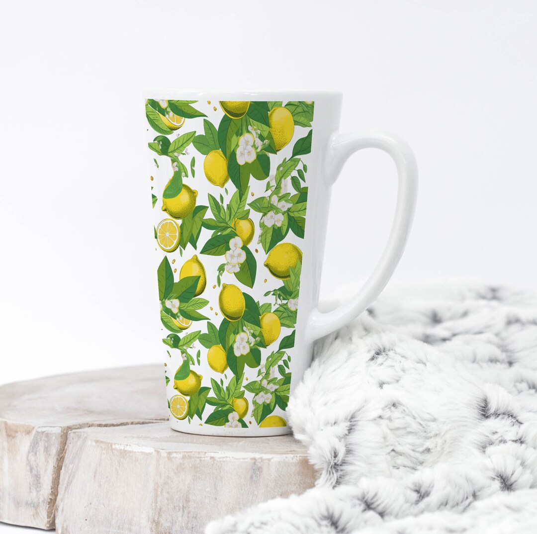 Lemon Tree Coffee Tea Latte Mug Cup 17 Oz Ceramic, Colorful Mug, Summer ...