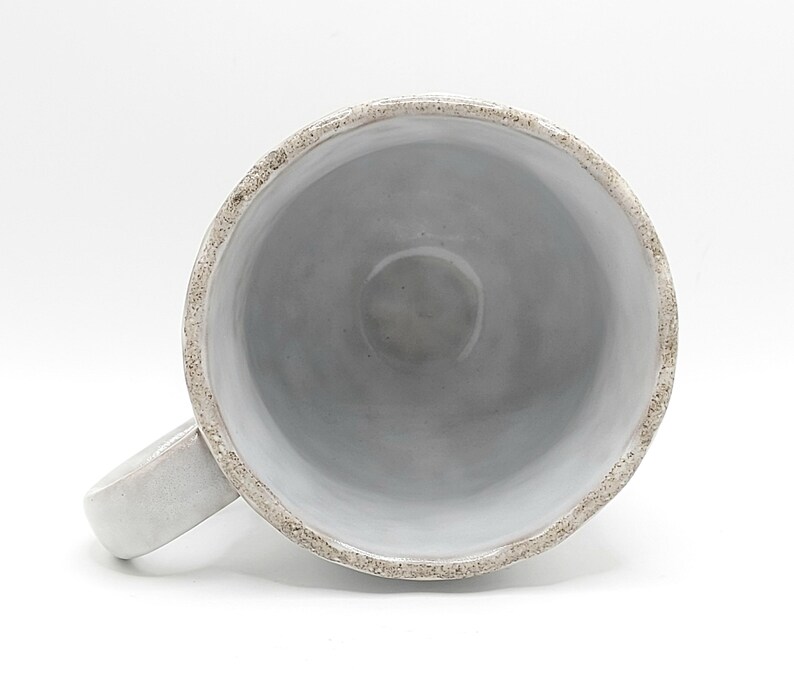 Delicate Footed Coffee Mug, Artisan Stoneware 12 Oz Glaze Cup, Soft ...