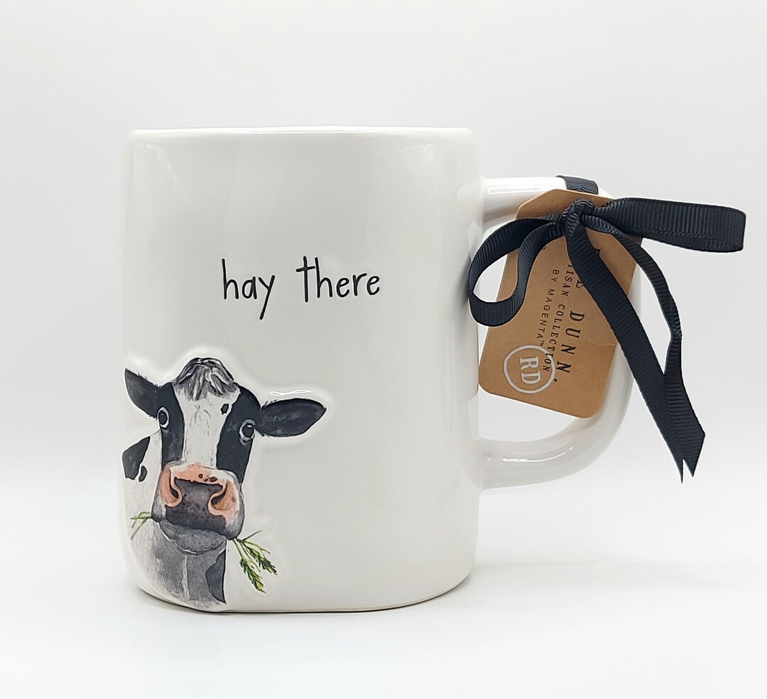 Rae Dunn Hay There Colorful Farm Cow Coffee Mug, 18 Oz Ceramic ...