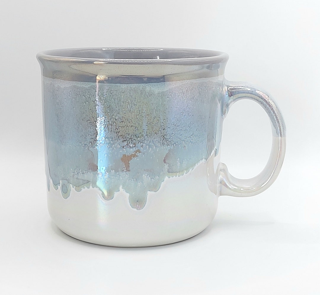 Artisanal Iridescent Lavender Coffee Tea Mug Cup 19 Oz Ceramic Fire Glazed Drip by Meritage NEW ...