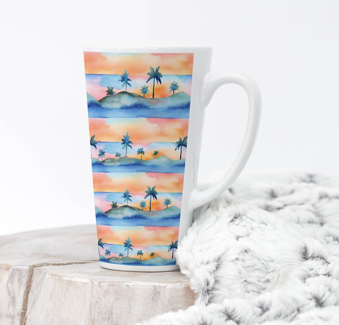 Sunrise at the Beach Coffee Tea Latte Mug Cup 17 Oz Ceramic, Colorful ...
