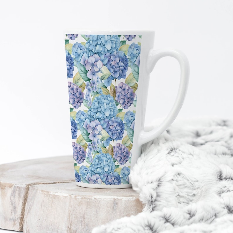 Blue Hydrangeas Garden Coffee Tea Latte Mug Cup 17 Oz Ceramic ...