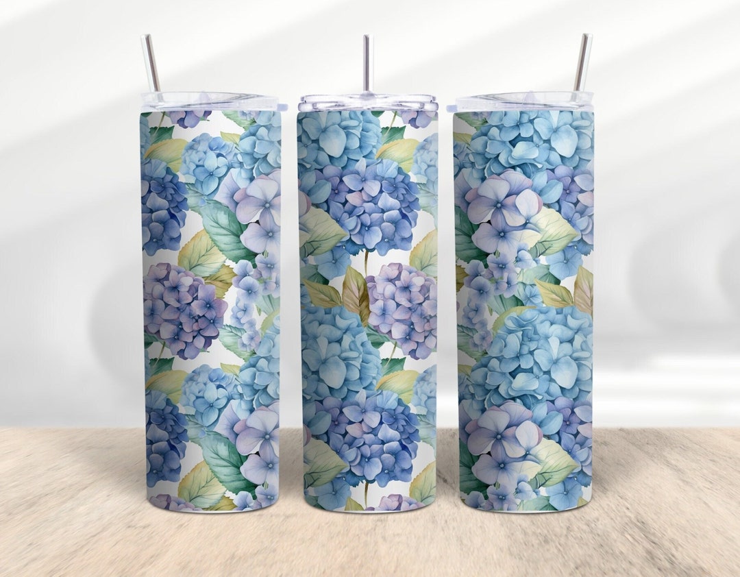 Personalized Blue Hydrangeas Garden Stainless Steel 20 Oz Tumbler With ...