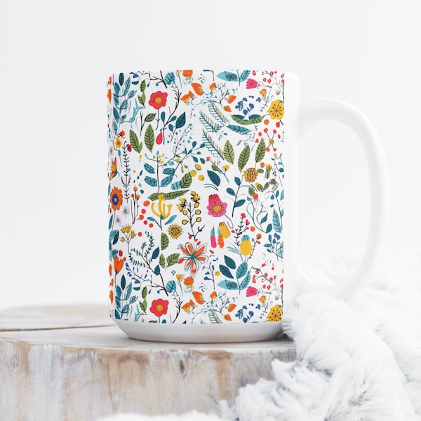 Floral Coffee Mug - Etsy Floral Coffee Mug - Etsy