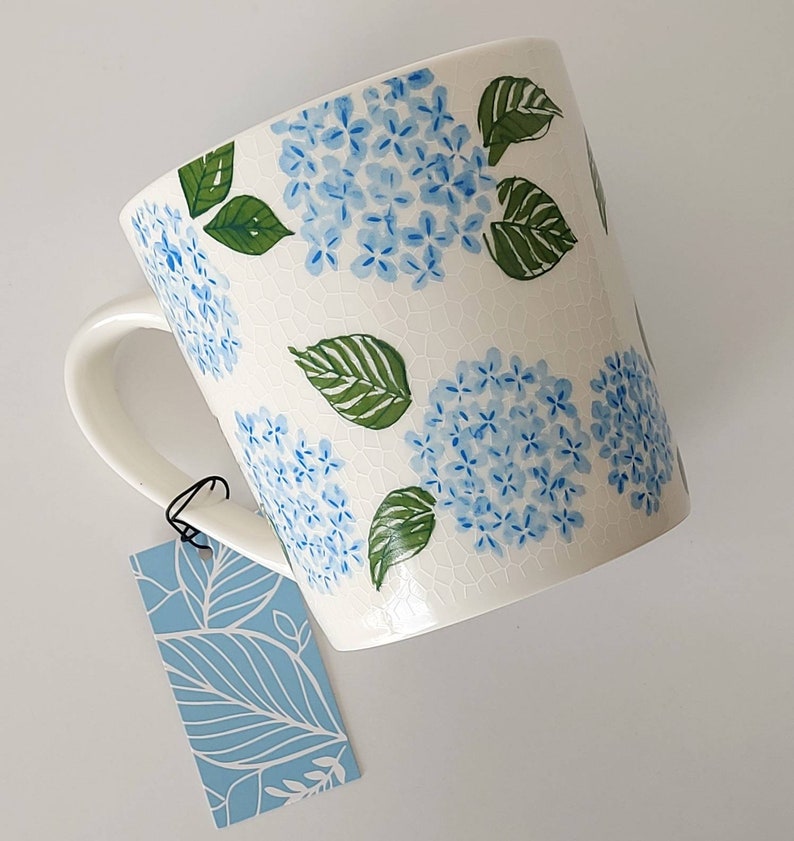 Blue Hydrangeas Coffee Tea Mug Cup Ceramic White 22 Oz by - Etsy