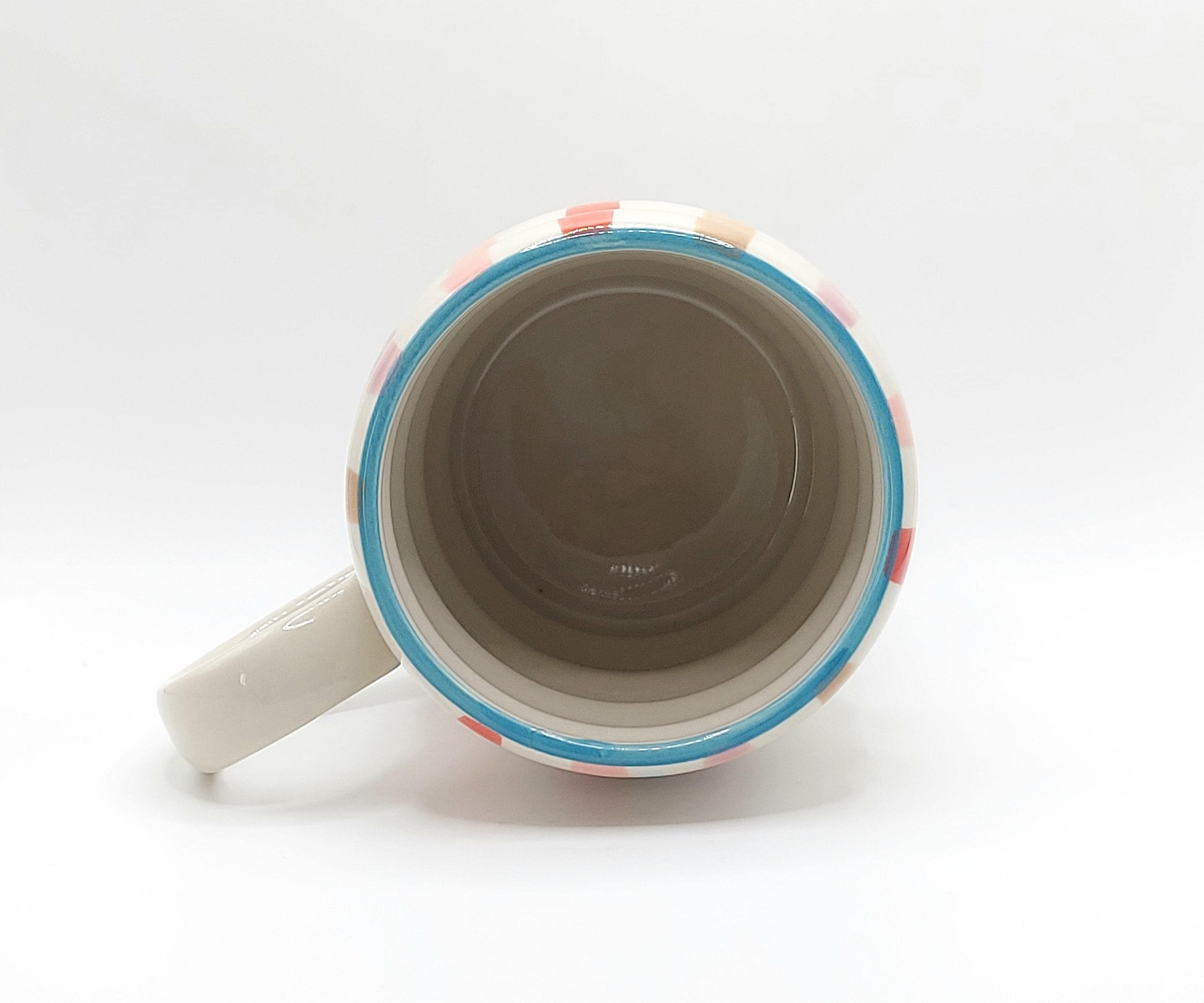 Fun Bubble Colorful Lines Coffee Tea Mug 16 Oz Ceramic, Wavy Style Jug ...