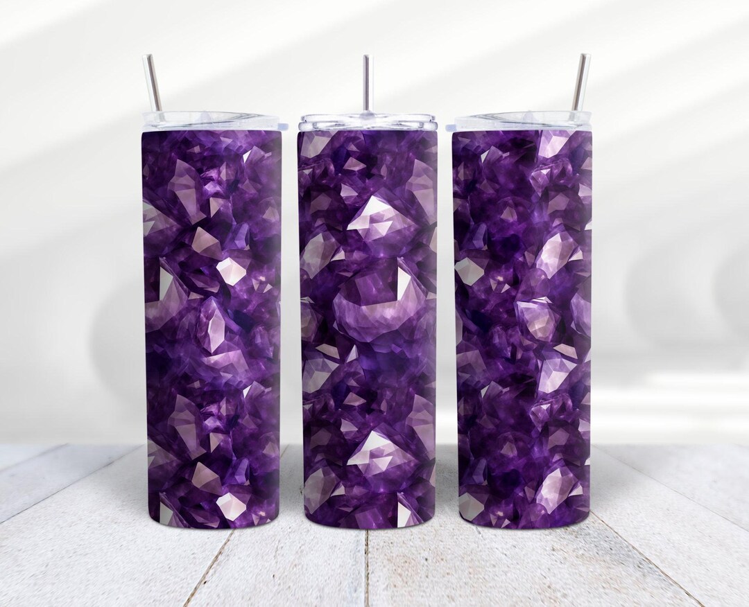 Personalized Purple Amethyst Quartz Stainless Steel 20 Oz Tumbler, With ...