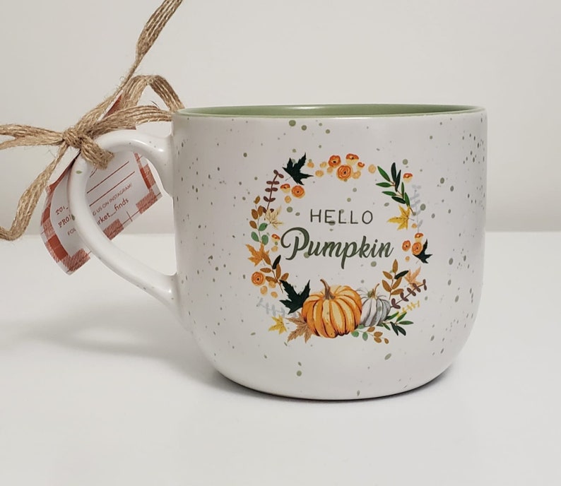 HELLO PUMPKIN Coffee Tea Mug Cup by Market Finds 16 Oz White - Etsy