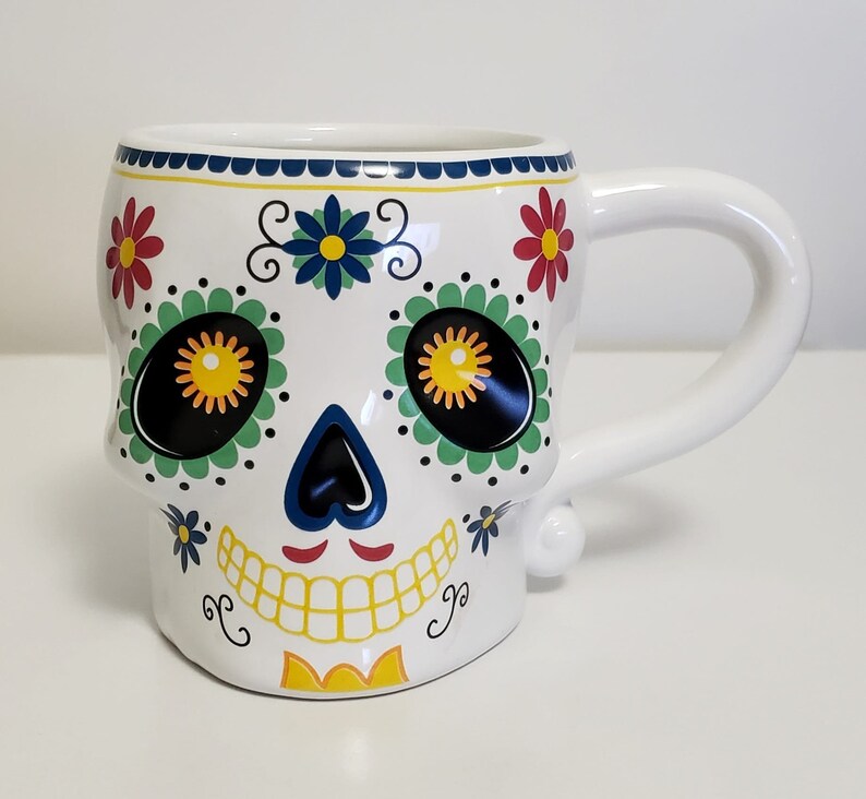 HALLOWEEN Sculpted Catrina Mexican Skull Coffee Tea Mug Cup - Etsy