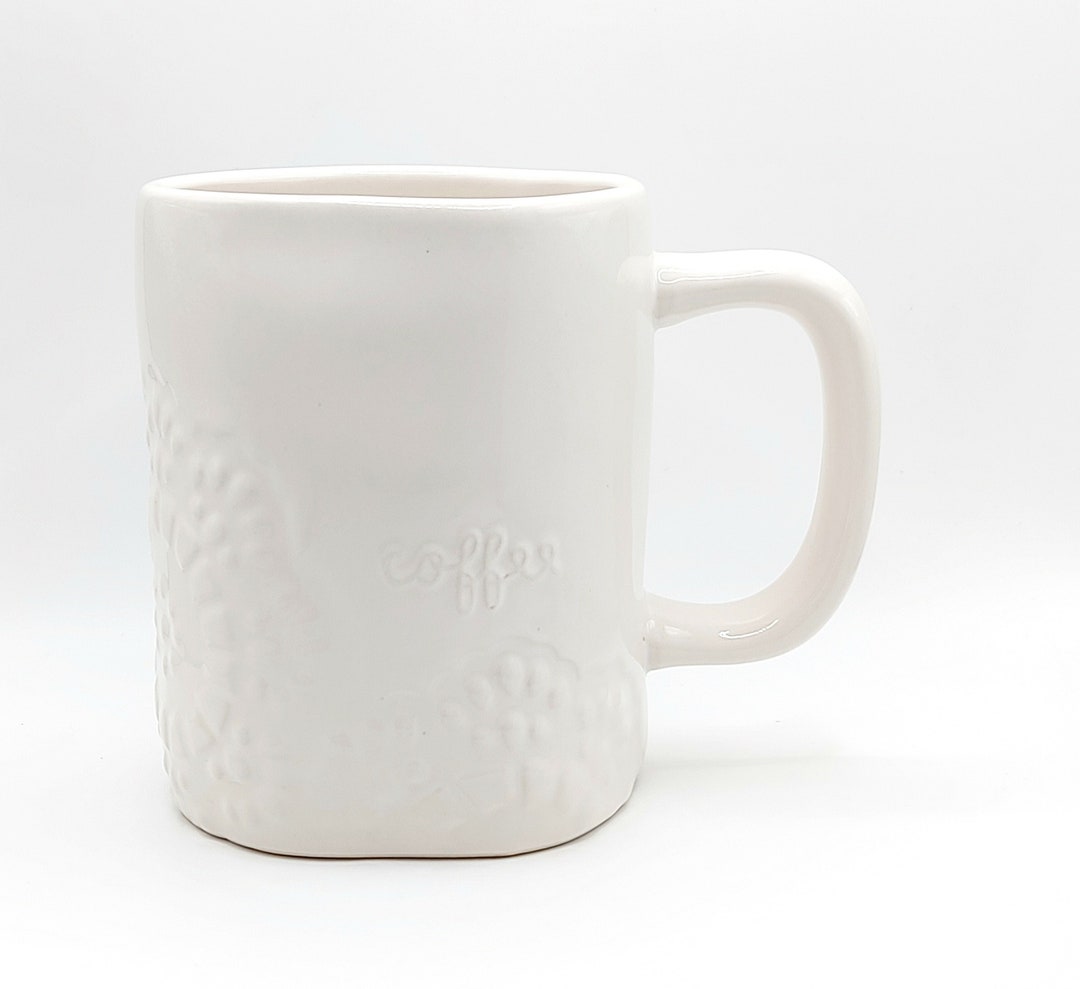 Rae Dunn COFFEE Cursive Lettering Coffee Tea Mug Cup 18 Oz Ceramic ...