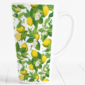 Lemon Tree Coffee Tea Latte Mug Cup 17 Oz Ceramic, Colorful Mug, Summer ...