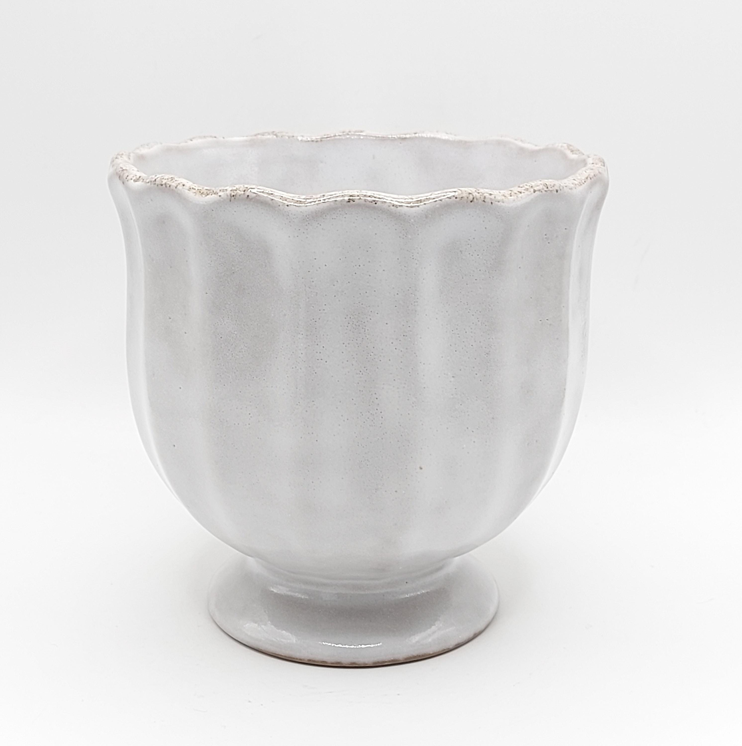 Delicate Footed Coffee Mug, Artisan Stoneware 12 Oz Glaze Cup, Soft ...