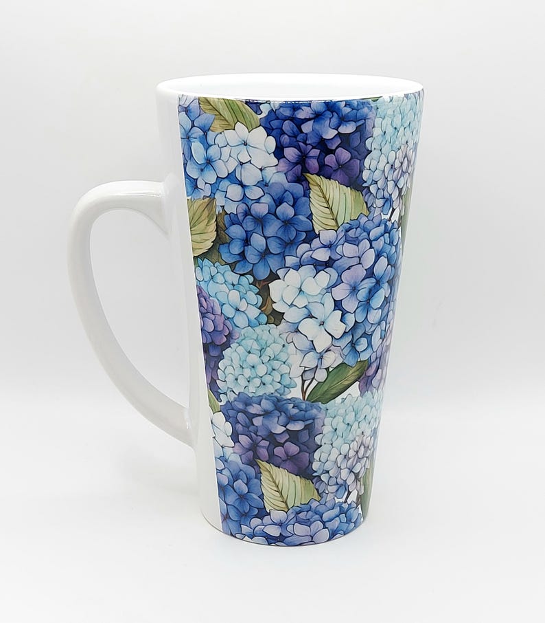 Blue & Purple Hydrangeas Garden Coffee Tea Latte Mug 17 Oz Ceramic ...