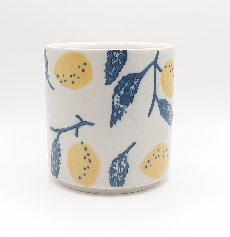 Hand-painted Lemon Tree Coffee Mug 14 Oz Ceramic, Aesthetic Fruity Tea ...