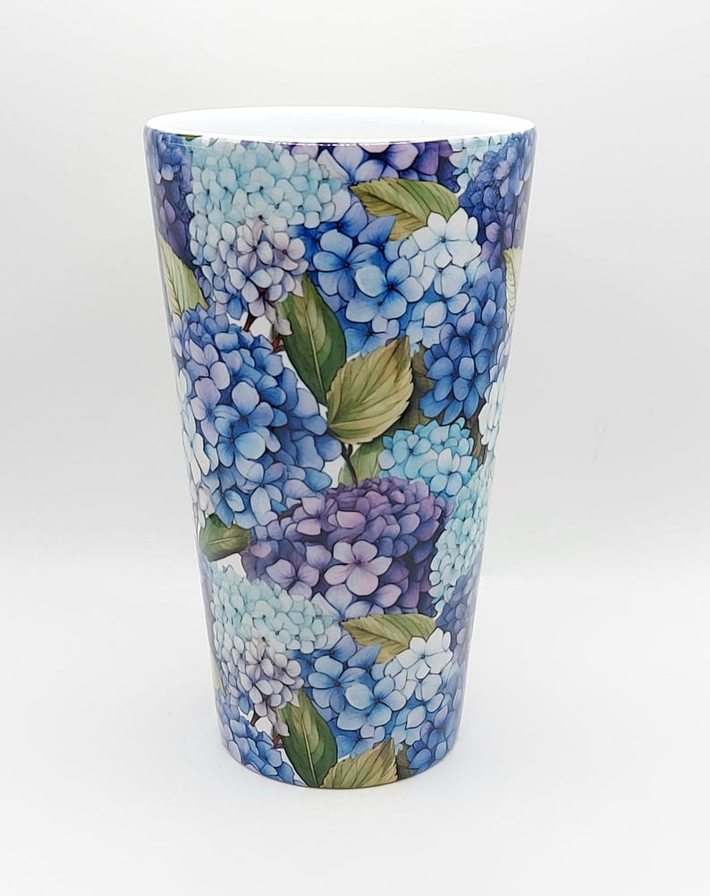 Blue & Purple Hydrangeas Garden Coffee Tea Latte Mug 17 Oz Ceramic ...